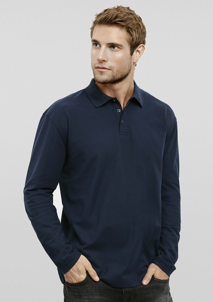 Mens Crew Long Sleeve Polos P400ML by Biz Collection | Work Uniforms ...
